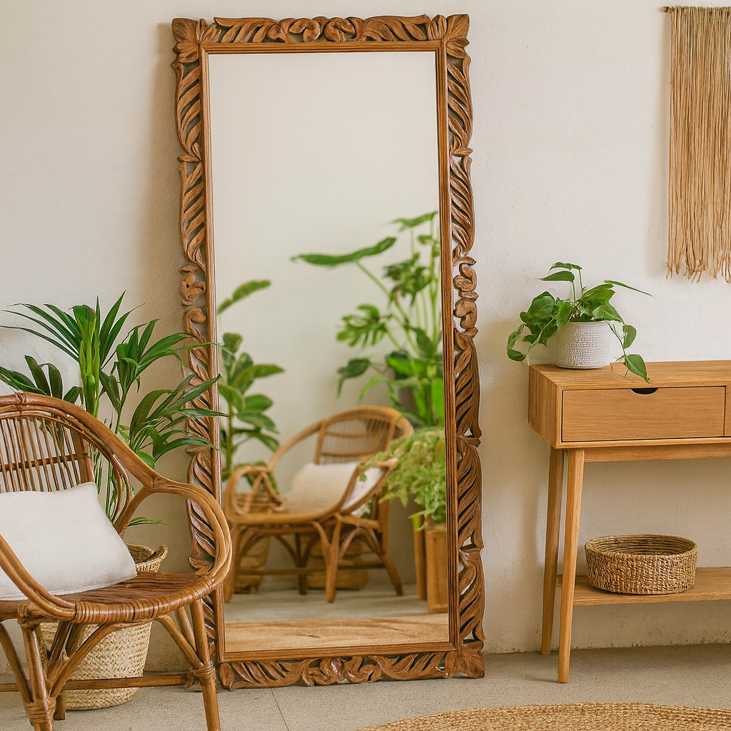Caleb Carved Wooden Mirror – Celson Lifestyle Interiors PTY LTD